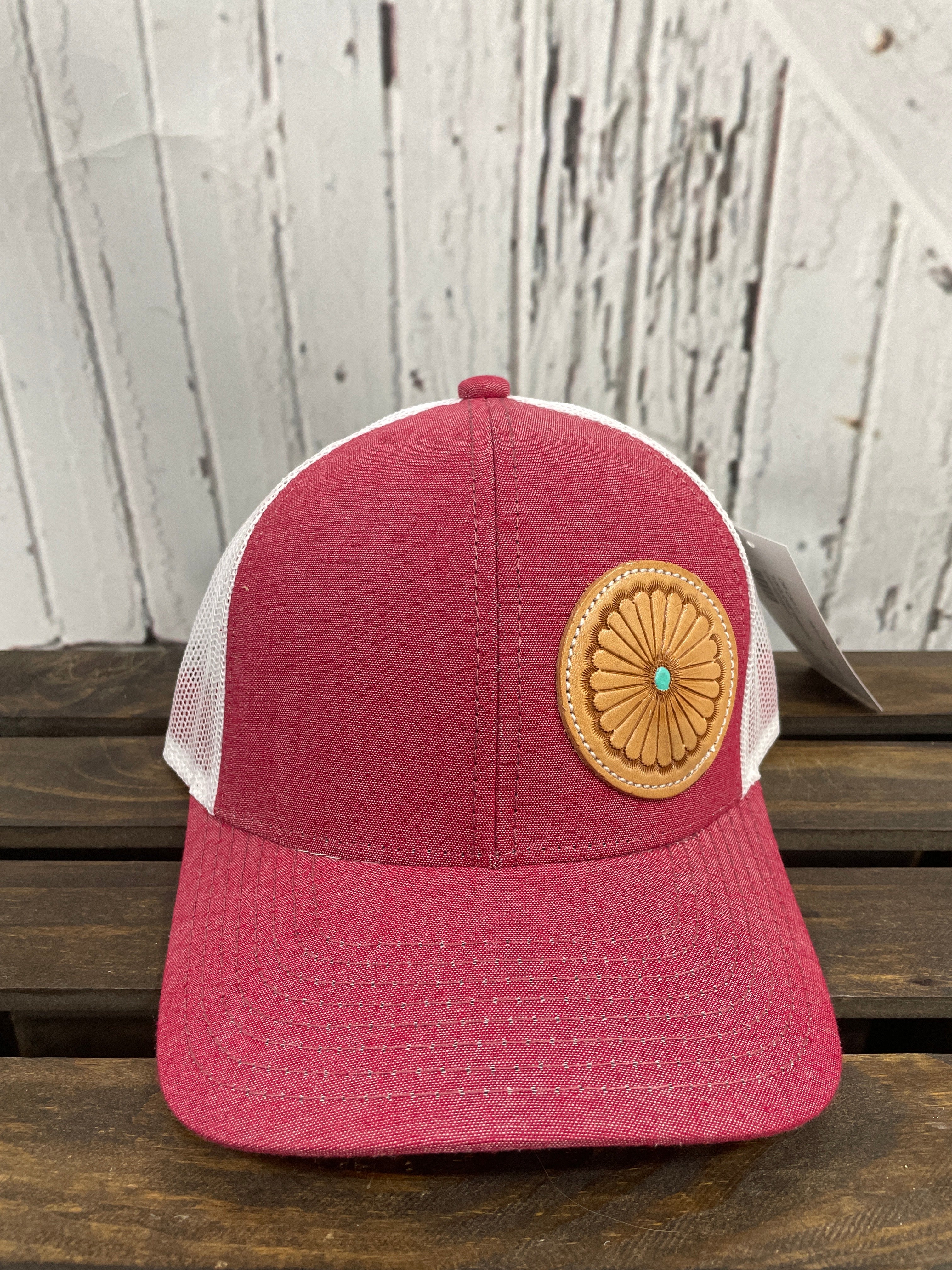 TURQUOISE PINWHEEL CAP-RED/WHT – Hitch'n Post