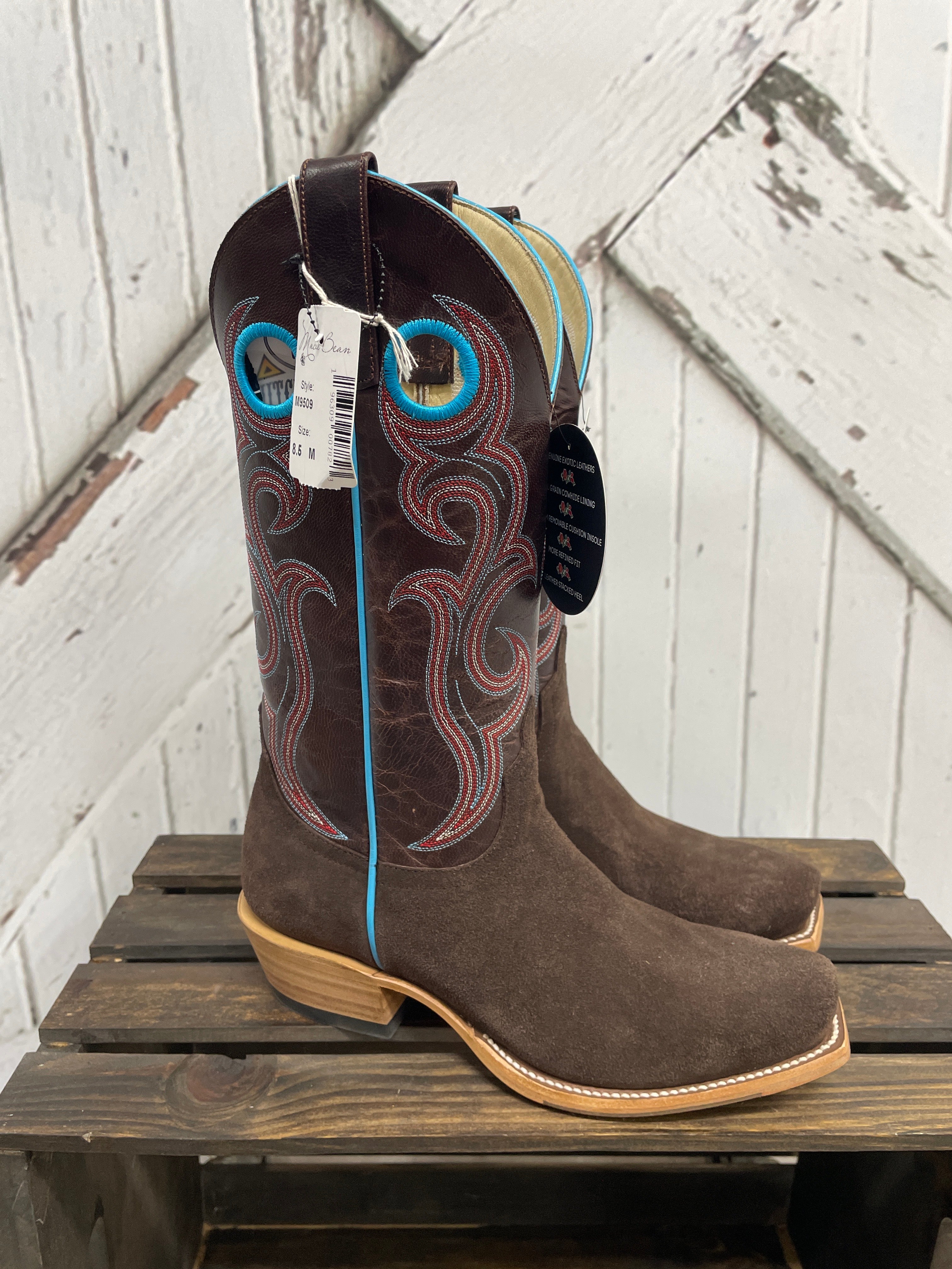 MACIE BEAN CHOCOLATE ROUGH OUT BOOTS – Hitch'n Post