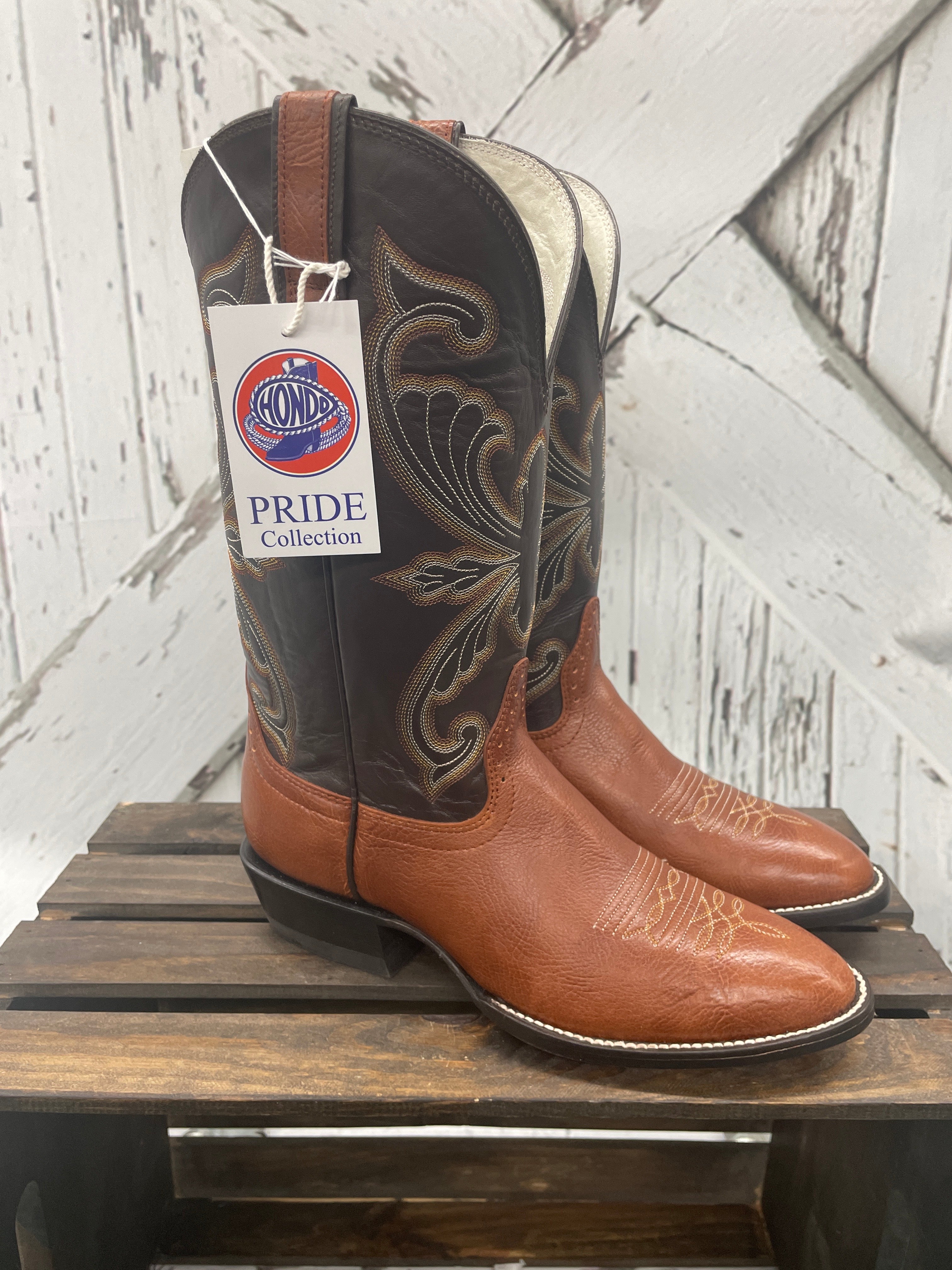 HONDO BROWN WALNUT SPANISH SHOULDER BOOTS – Hitch'n Post