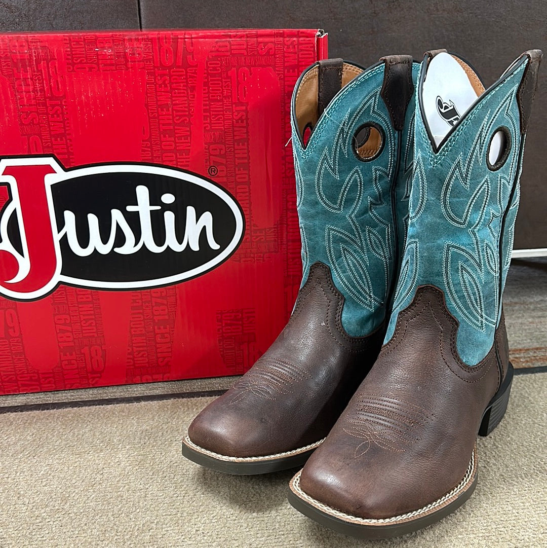JUSTIN BOWLINE BROWN BLUE BOOT – Hitch'n Post